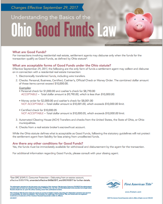 Understanding the Basics about Ohio Good Funds Law – Birchway Title ...